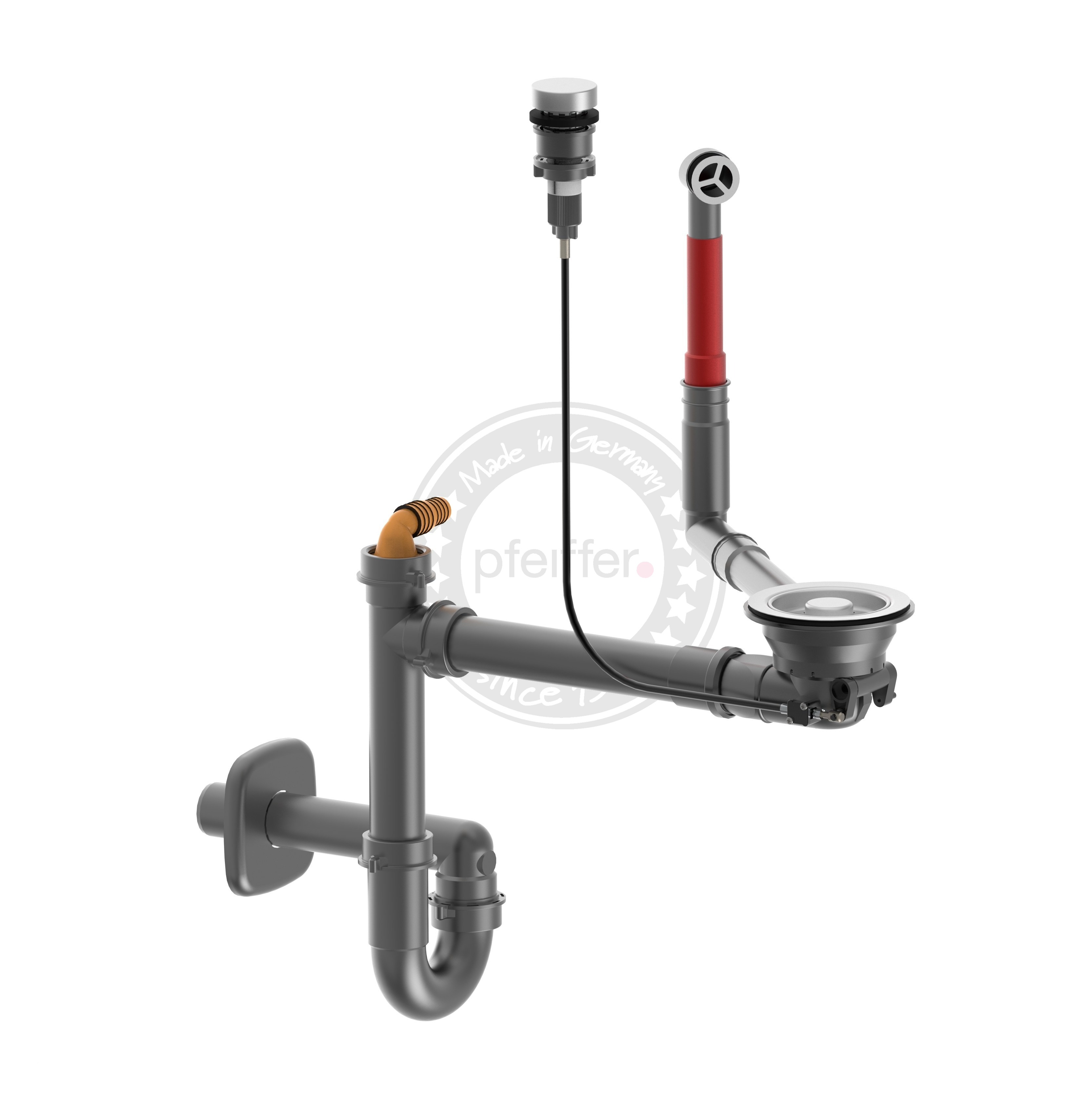 MIXA Ablaufgarnitur D1, Farbe: weiß, passend für MIXA R60 und 410 mit ...