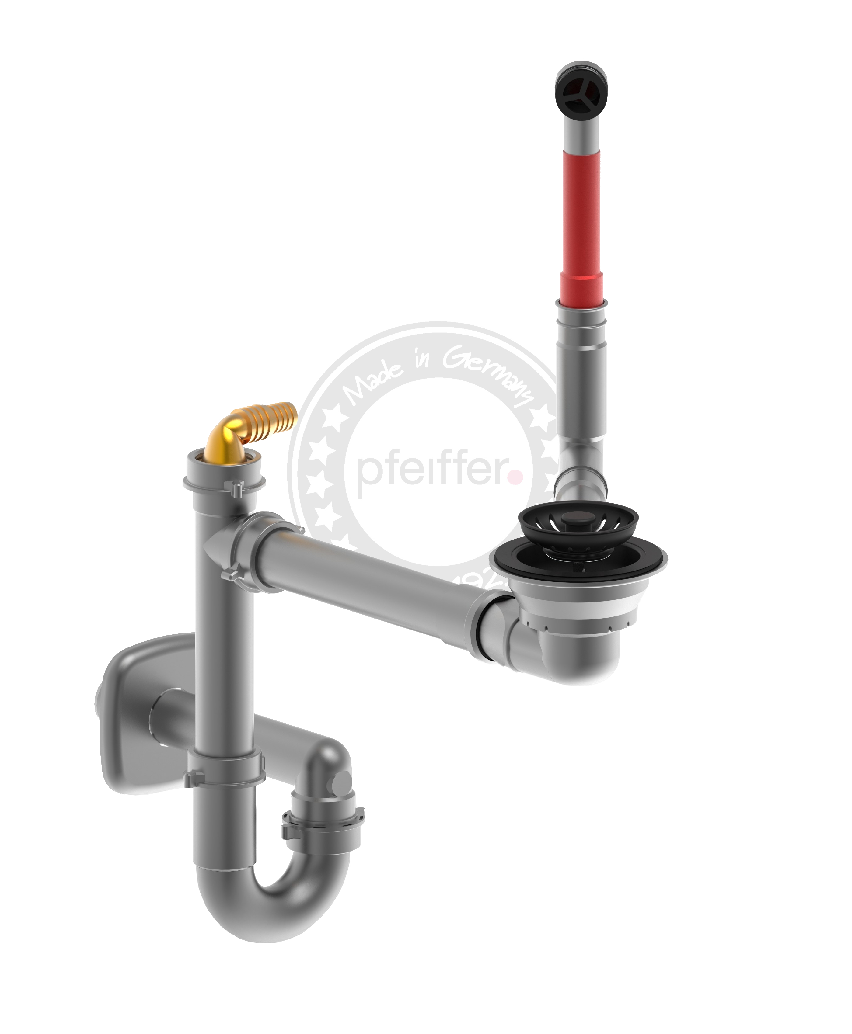MIXA drain set H1, colour matt black, suitable for MIXA R60 and 410 ...